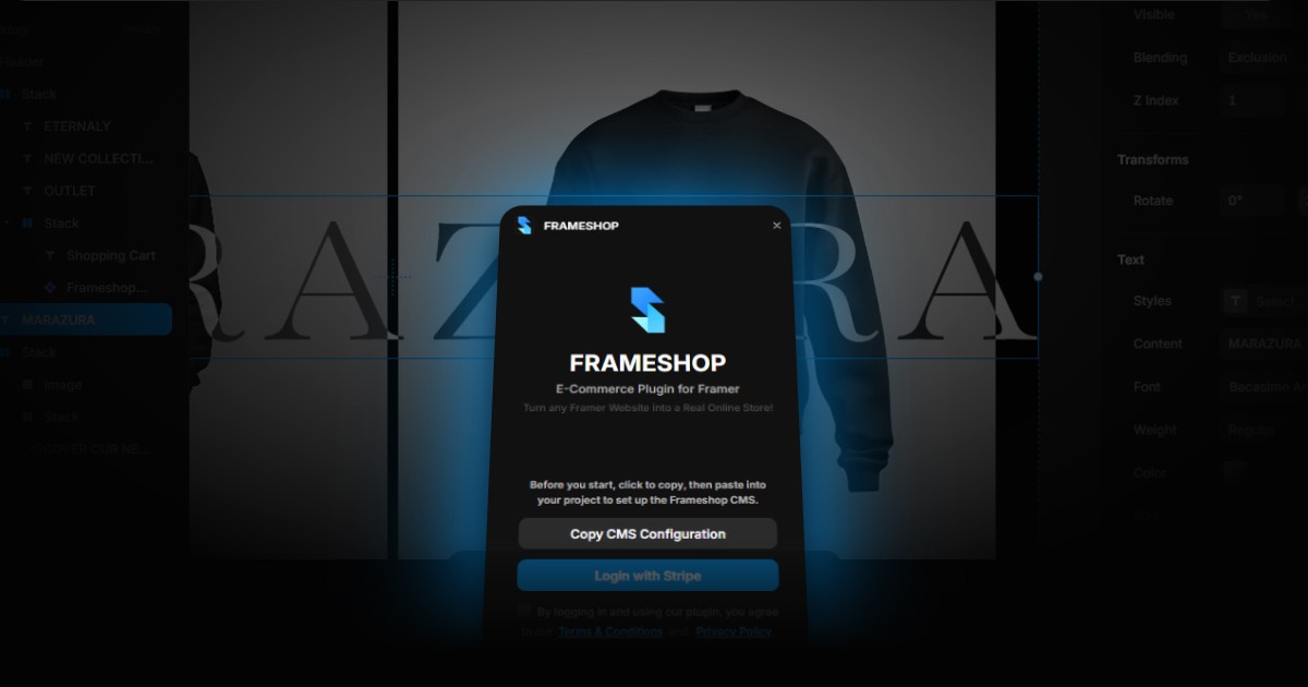Frameshop | Create Your E-Commerce Store in Framer for Free!