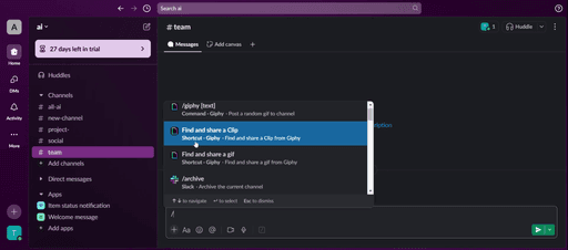 How to Add Giphy to Slack - 1 minute video guide