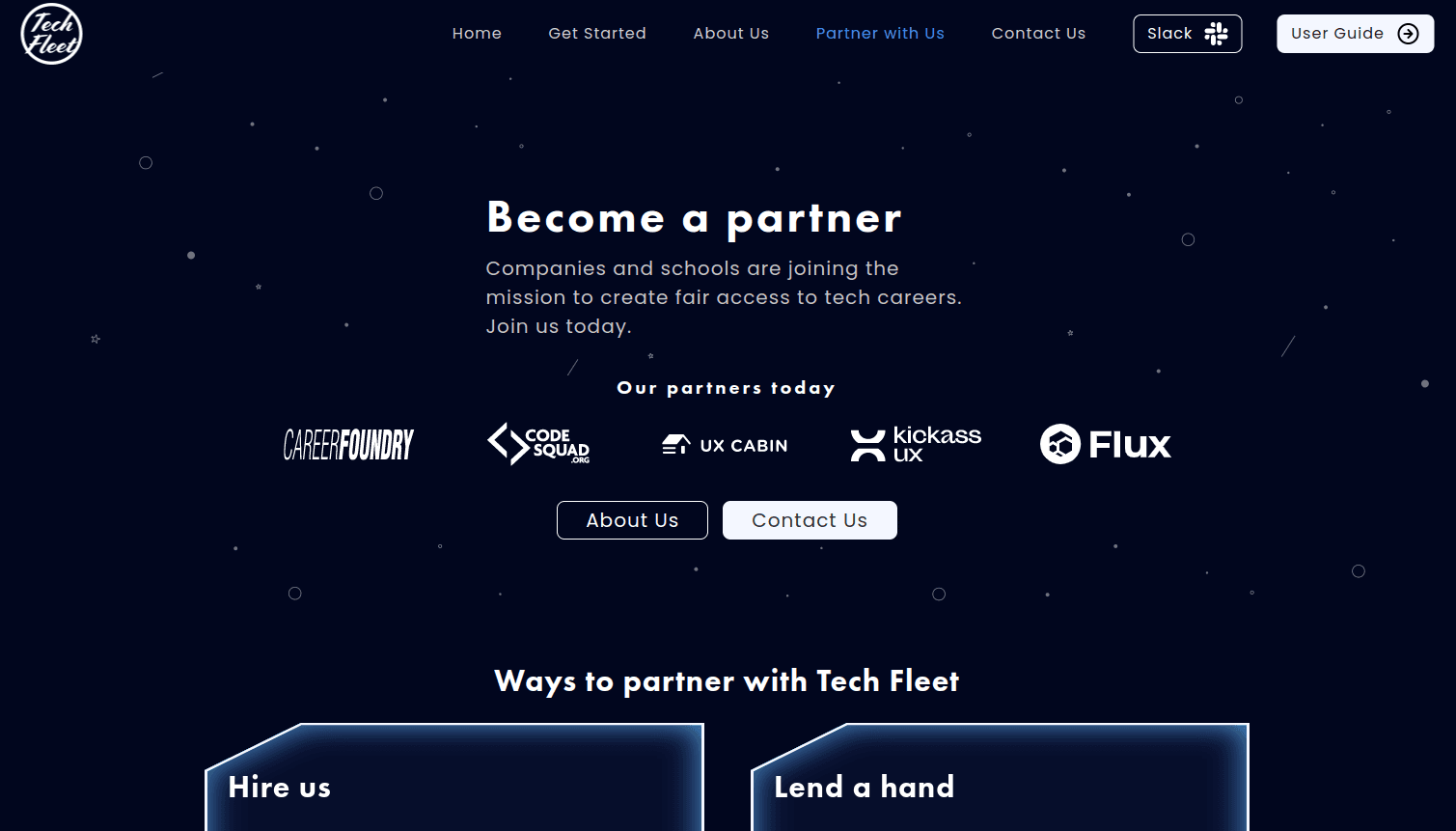 Partner with Us | Tech Fleet - Professional Development For All | UX ...