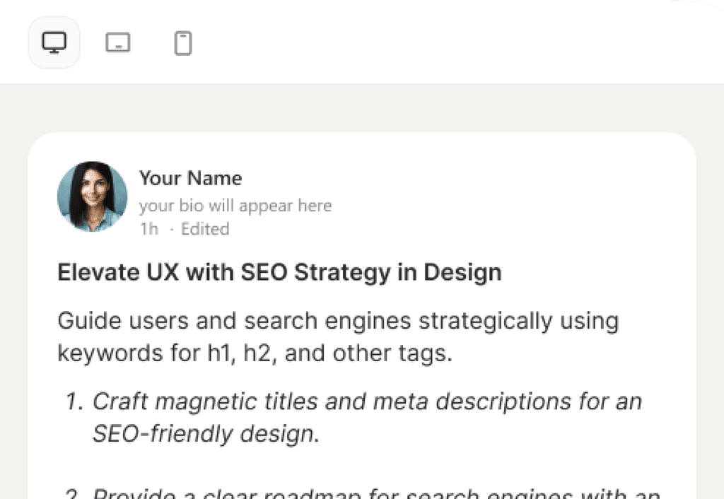 Free LinkedIn Post Formatter And Multi-Device Preview - Try it 100% Free