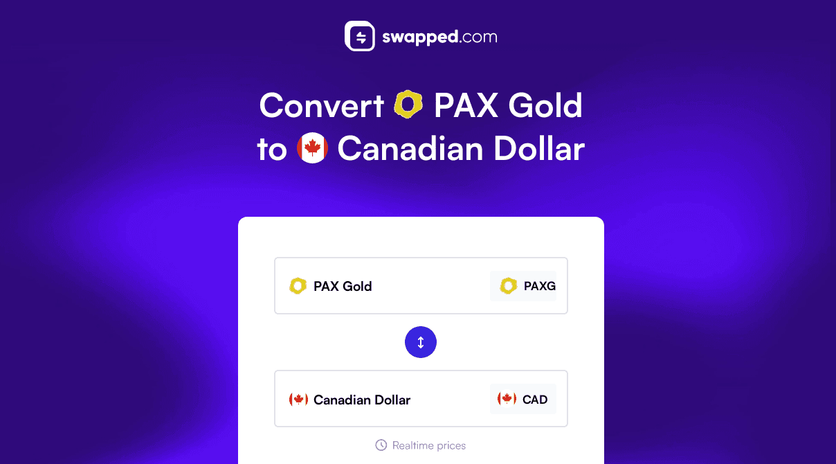 Convert PAX Gold (PAXG) to Canadian Dollar (CAD)