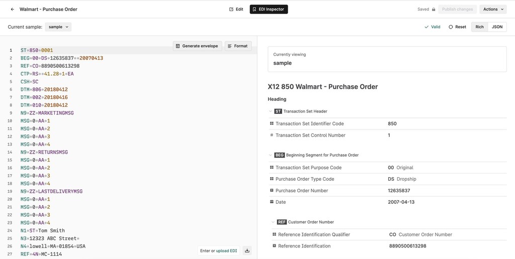 Stedi guides EDI Inspector autogenerates envelopes for EDI test files ...