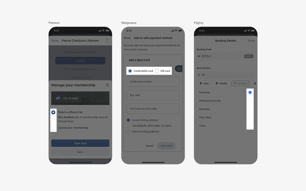 Radio Button UI Design: Best practices, Design variants & Examples ...