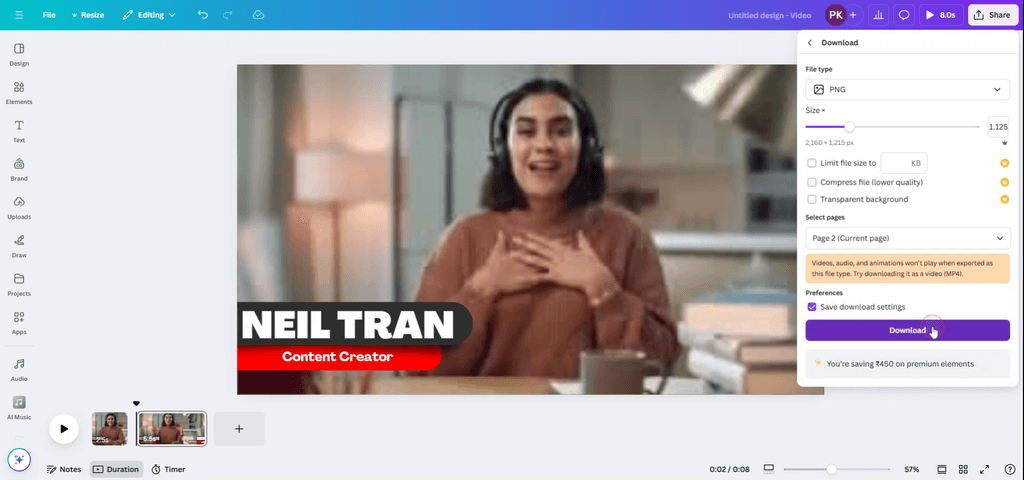 How to Grab Photo from Video in Canva - 1 minute video guide