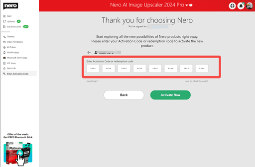 Nero AI PC Software Redeem Activation Code - Docs