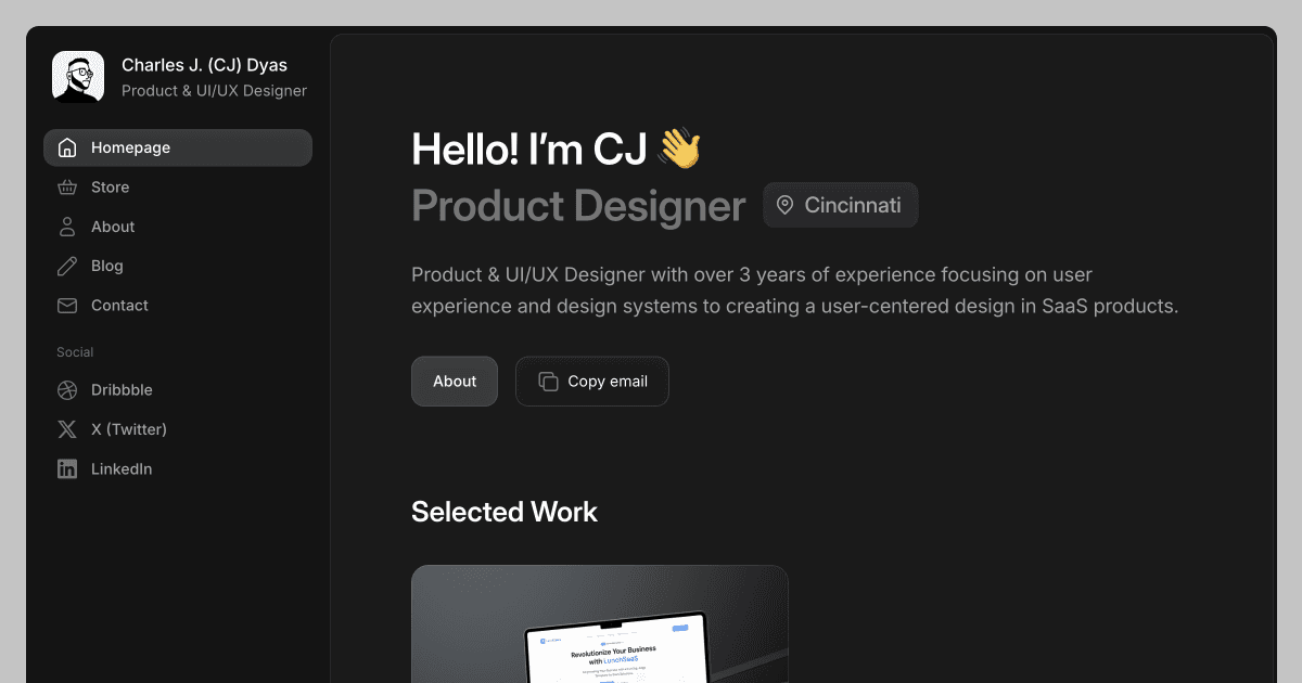 CJ Dyas - Product Designer