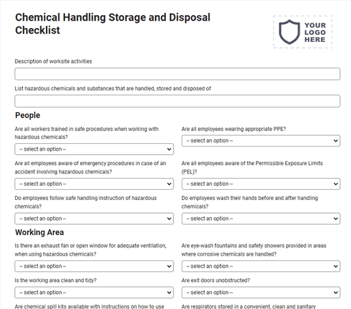 Chemical Hazard Risk Assessment Form for Mobile, Tablet, Fillable PDF