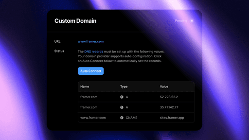 Framer Updates: Domain Connect
