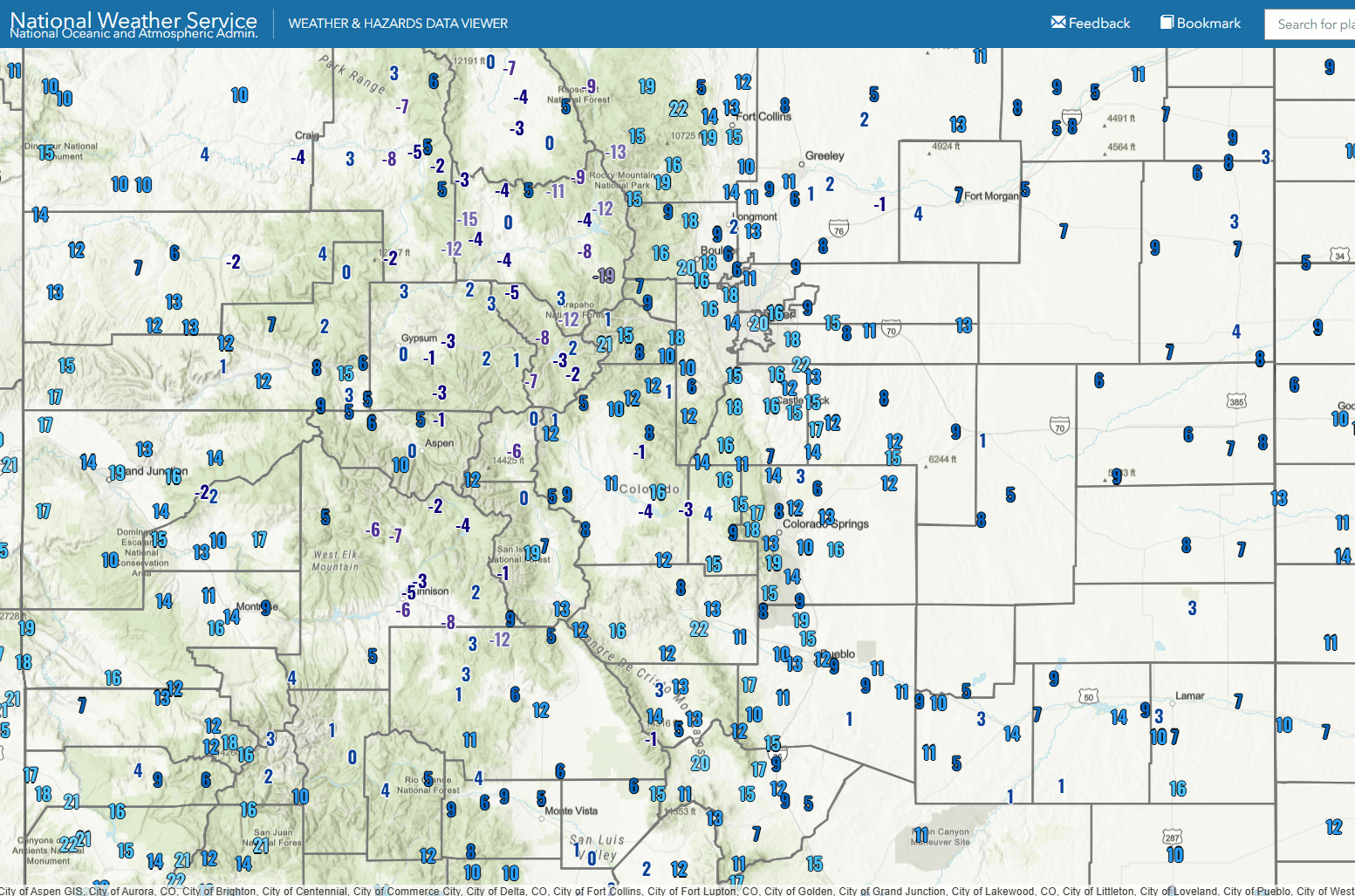 Cold low temps this morning and a look ahead at the next storm system ...