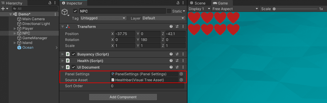 Create a health bar that hovers over the player with UI Toolkit - What Up Games