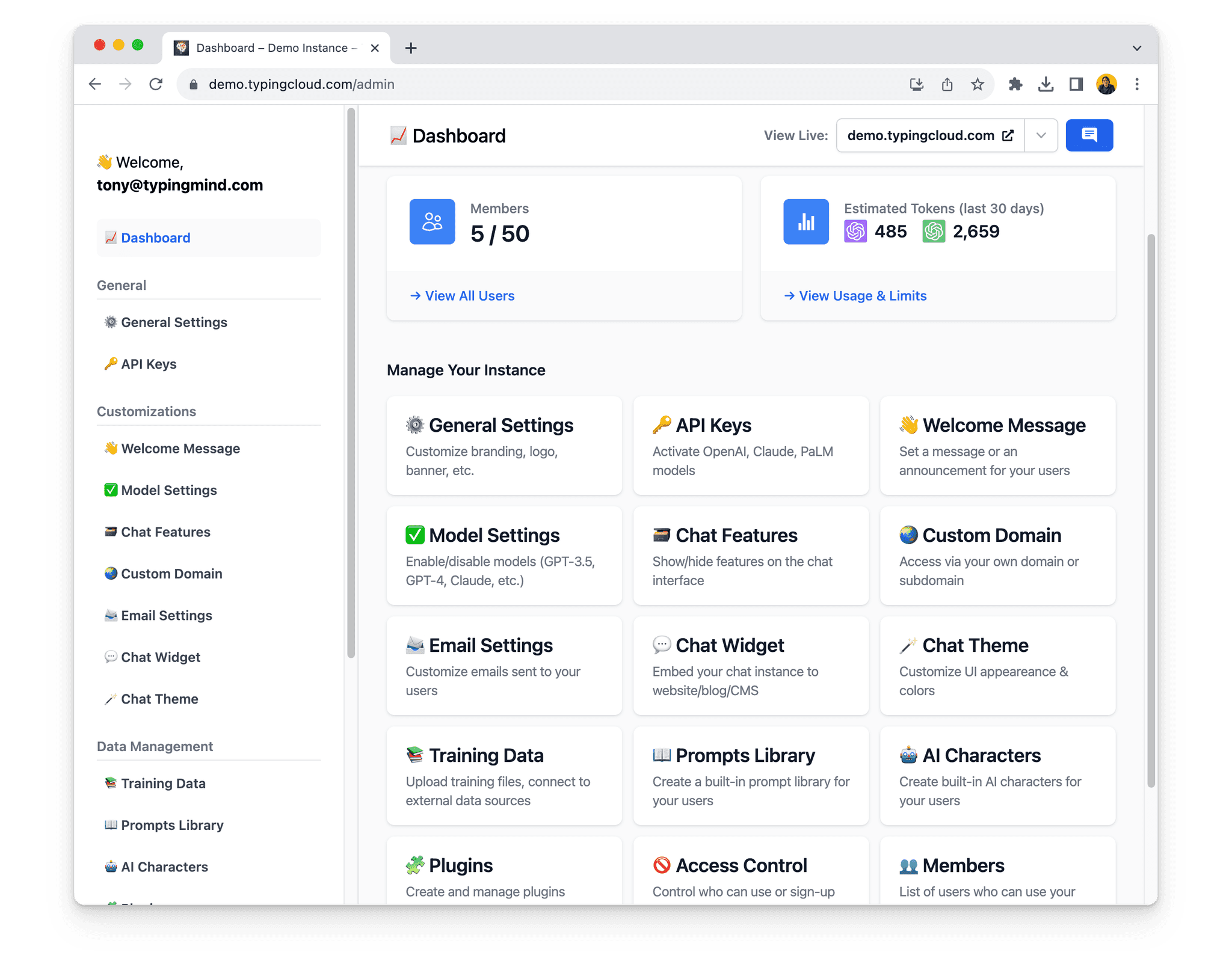 Typing Mind Custom - Private & Secure ChatGPT for teams