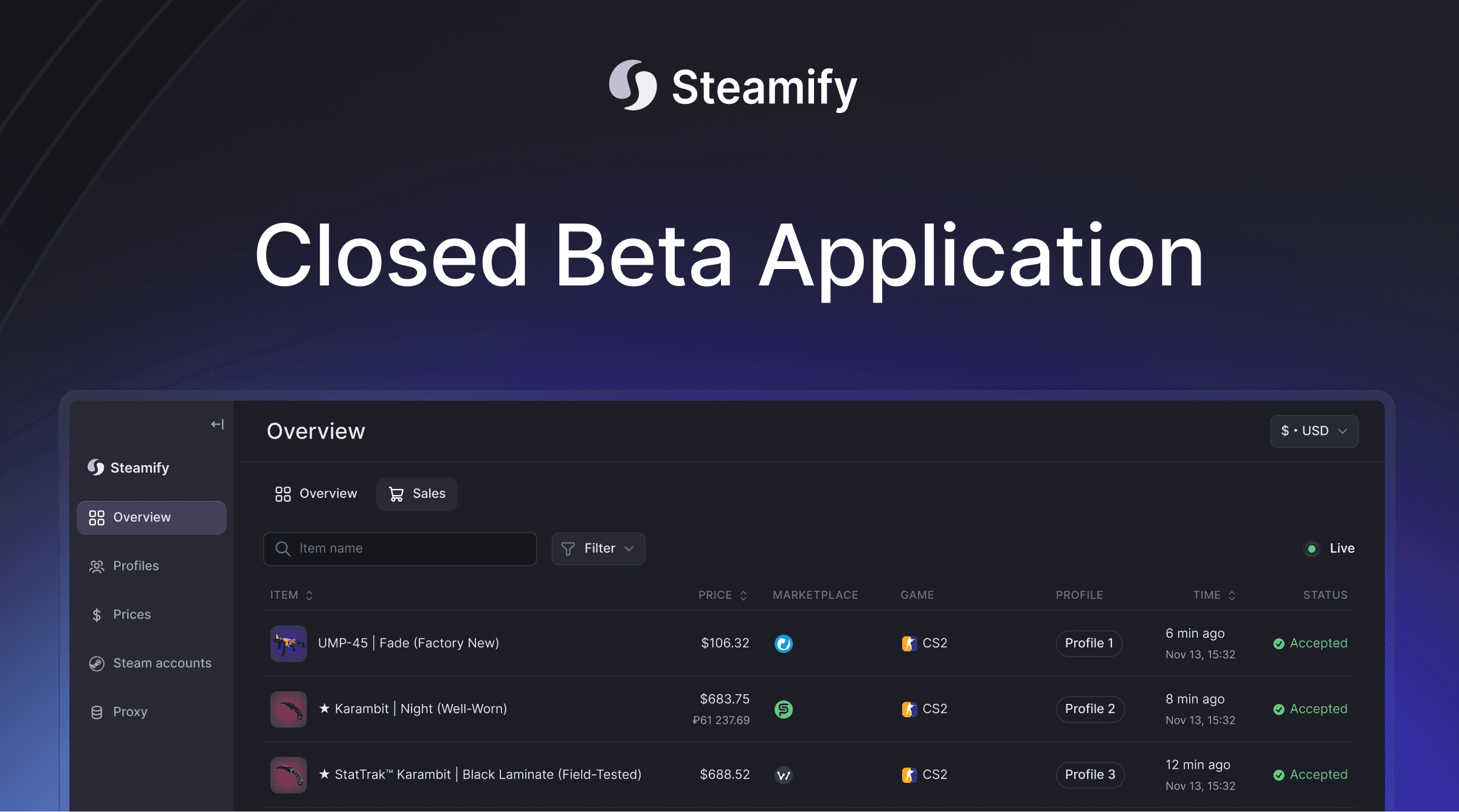 Steamify | Closed Beta