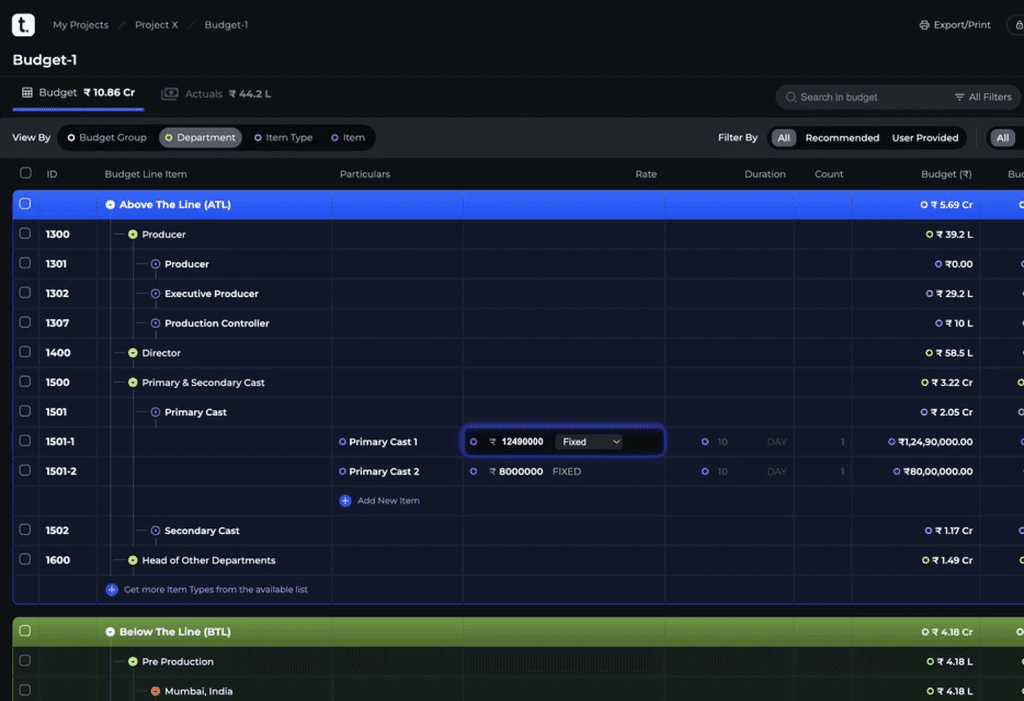 Smart Budget™- Free Film and Movie Budgeting Software