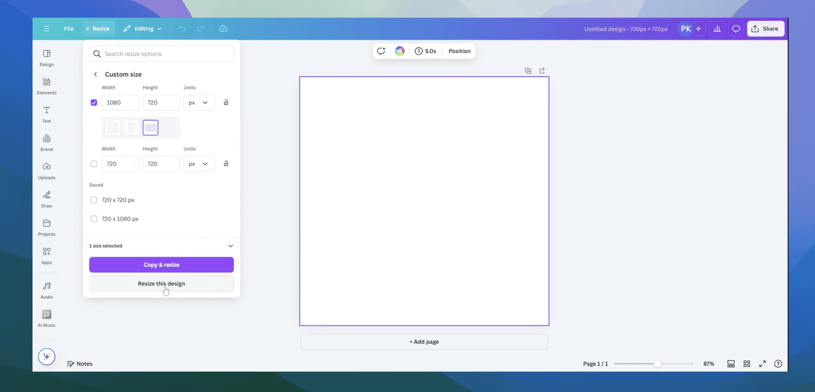 how to resize in canva - 1 minute video guide