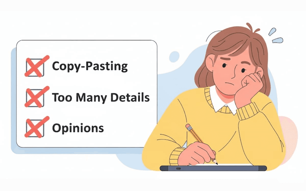 Copy-Pasting Phrases: This risks plagiarism and often leads to ...