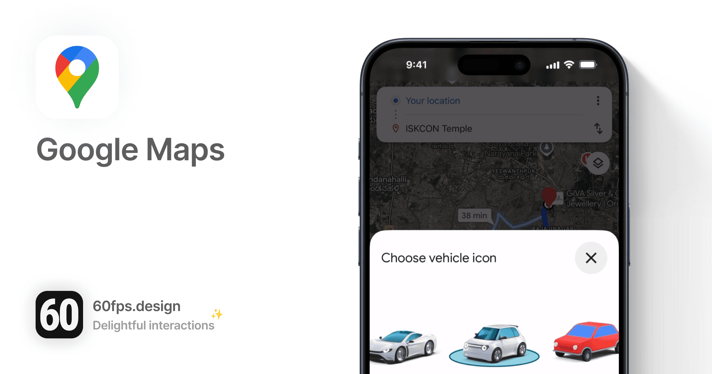Google Maps iOS App UI/UX animation