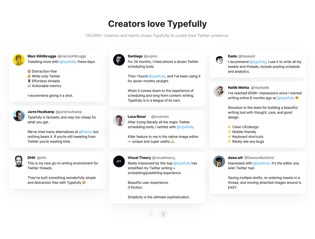 Testimonial section examples - Web to Figma