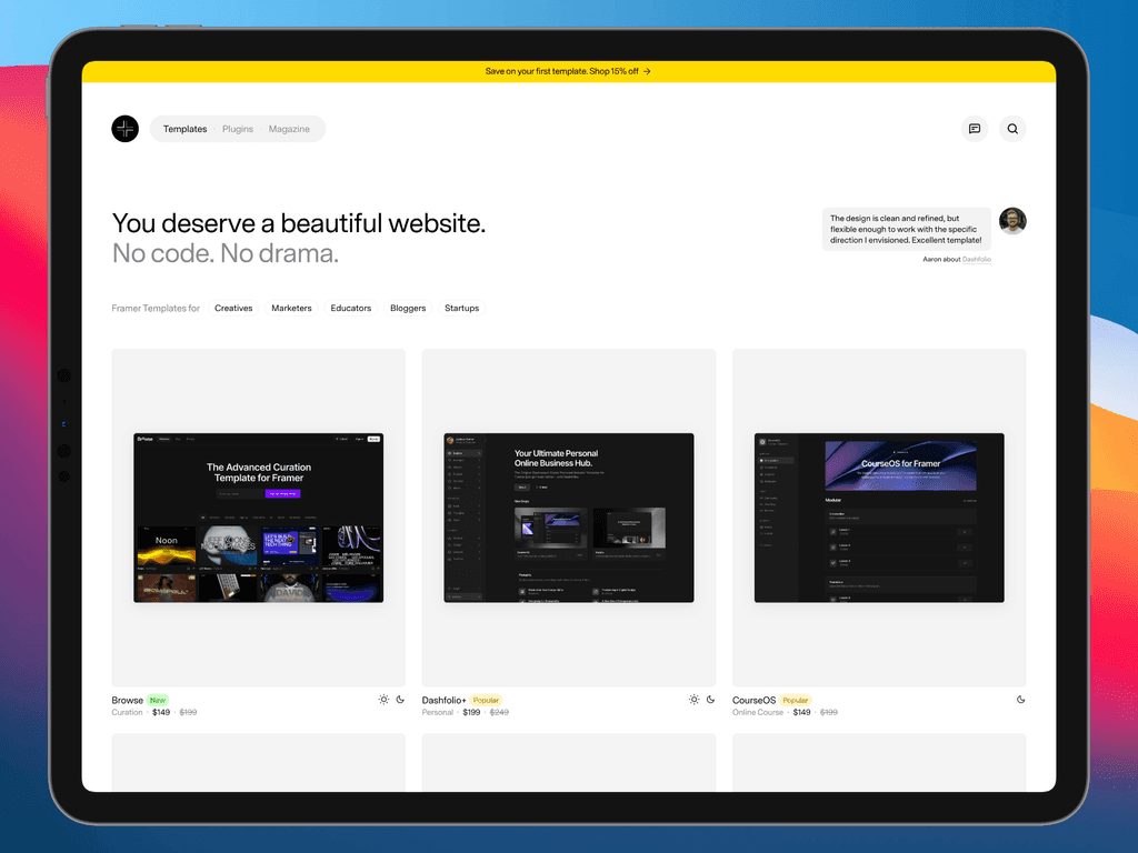 The Ultimate List of Framer Template Stores | Framer.ing blog