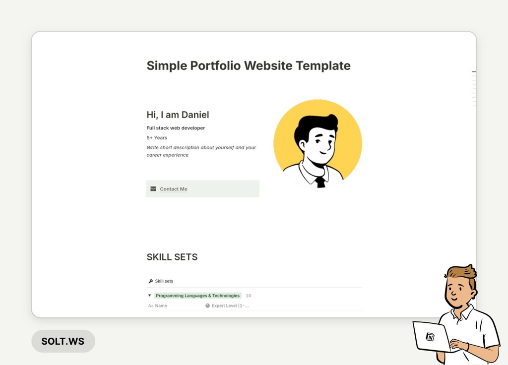 Best 10 Notion Website Templates - Solt Wagner