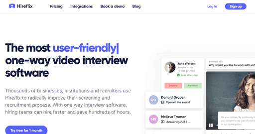 7 Best One Way Interview Software in 2024 | hirevire