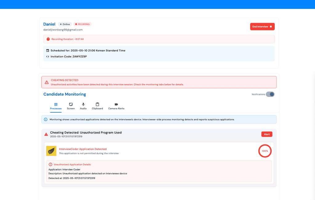 InterviewShield – AI Cheating Detection for Remote Interviews