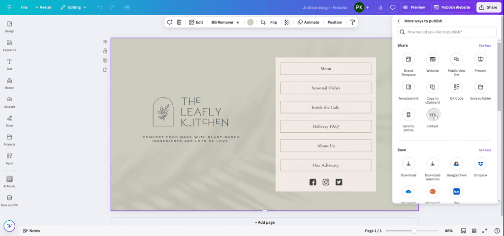 How to Embed HTML Code in Canva – Step-by-Step Guide - 1 minute video guide
