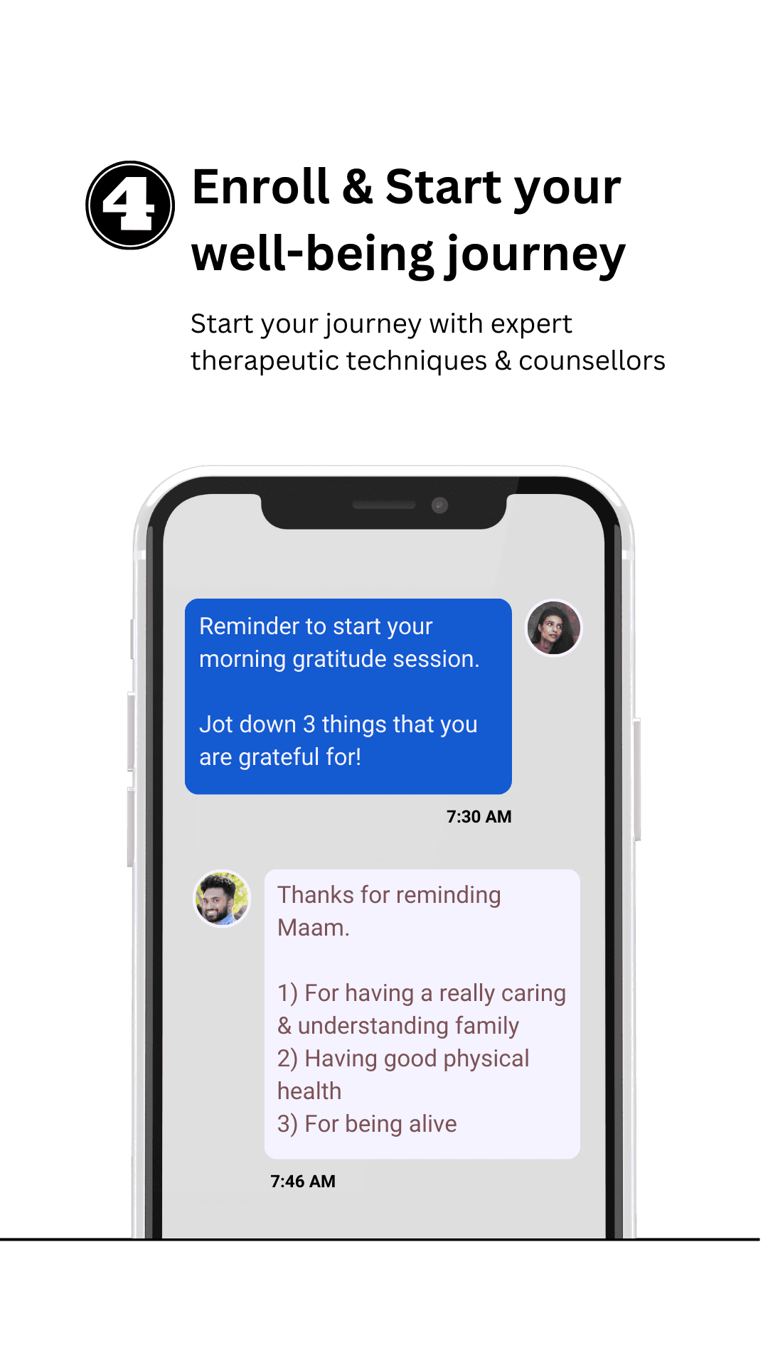 Daily emotional support from experts who understand you