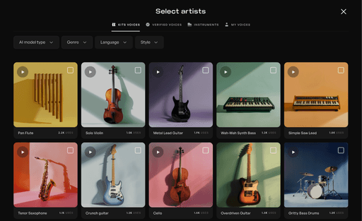 AI Instruments | Play any instrument - royalty-free