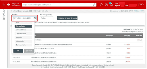 Extrato do Banco Santander | Central de Ajudas