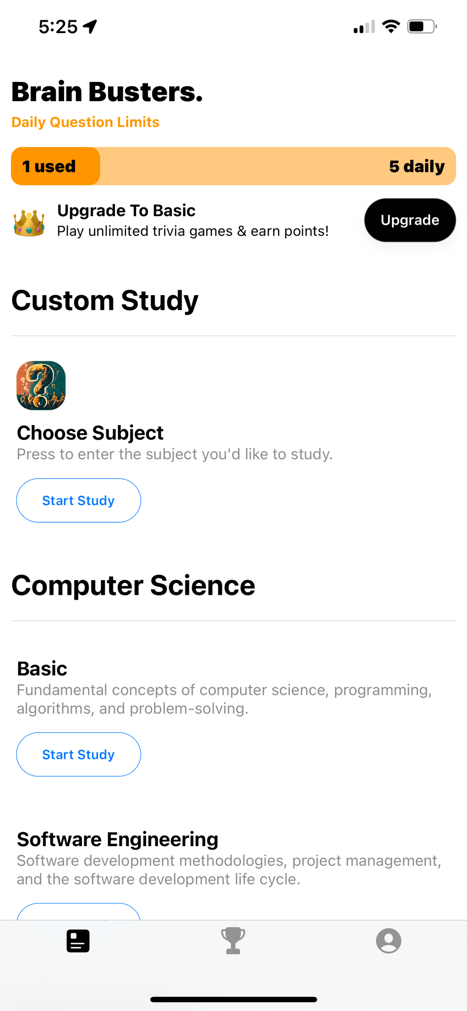 Brain Busters, Study With AI