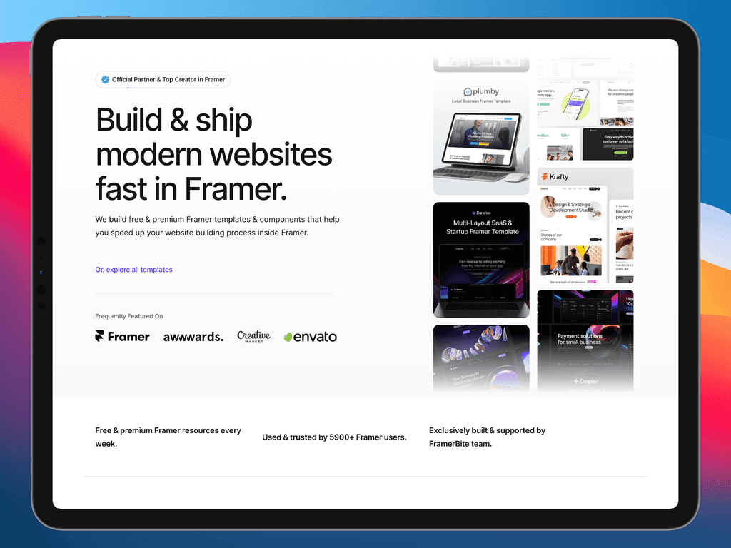 The Ultimate List of Framer Template Stores | Framer.ing blog