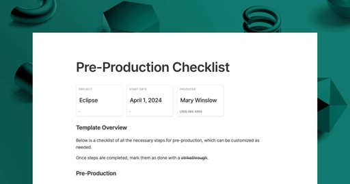 Expert’s Guide to Pre-Production: Definition & More - Assemble