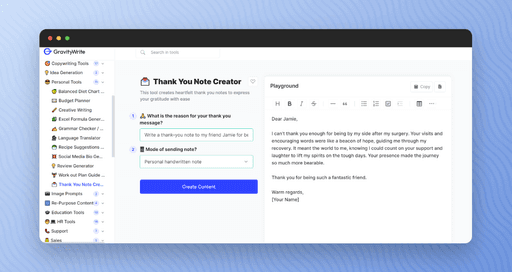 AI Thank You Note Generator: Craft Heartfelt Notes
