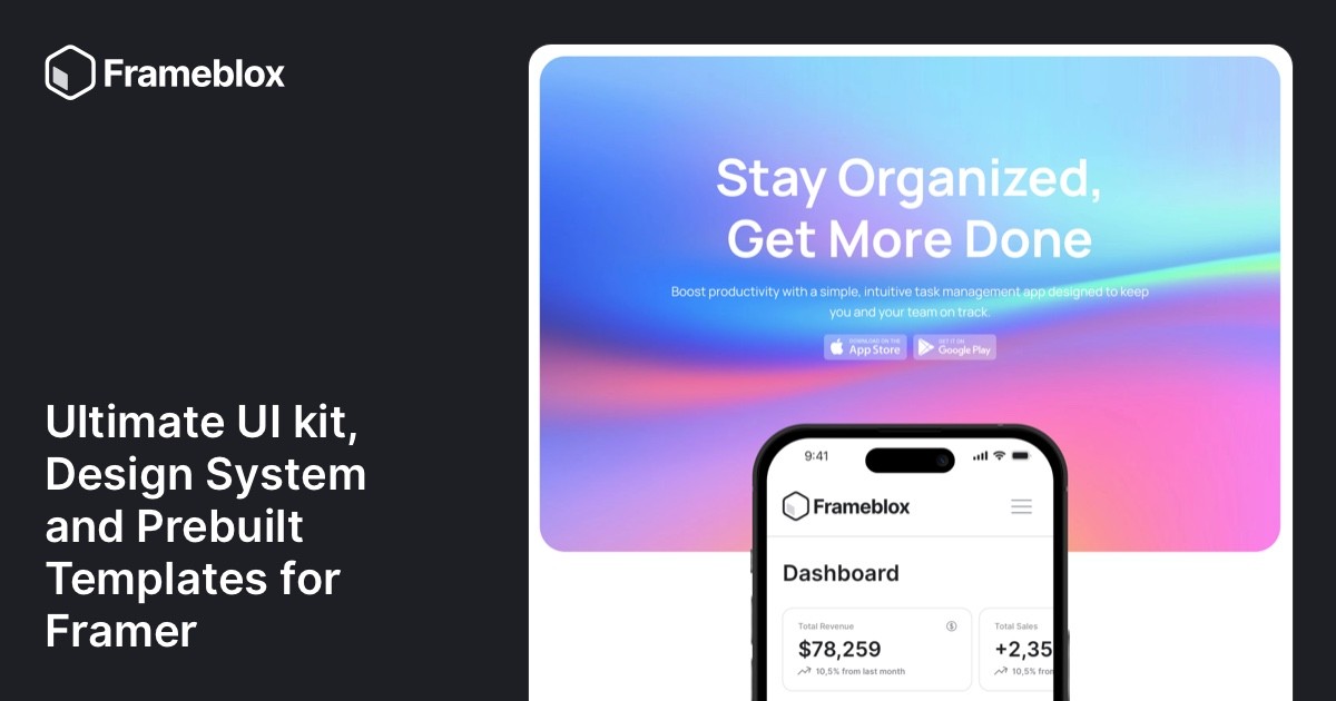 Day 50 - Hero section component for Framer - Frameblox UI kit