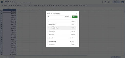 How to Change Currency Format in Google Sheets - 1 minute video guide