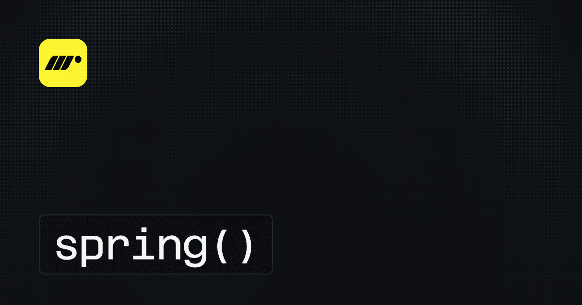 spring — JS and CSS spring generation | Motion