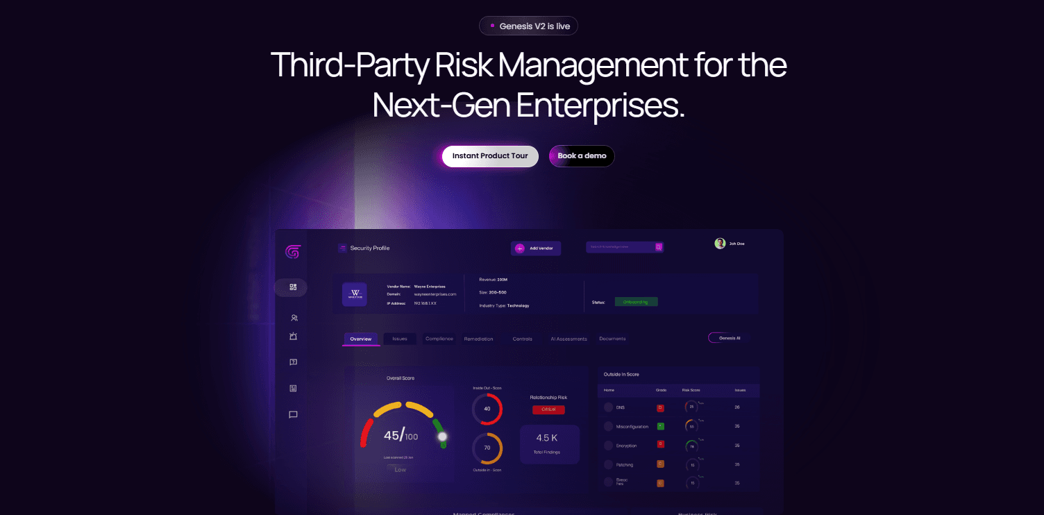 Genesis Platform | Data Sheet | AI-Powered Third-Party Risk Management (TPRM)