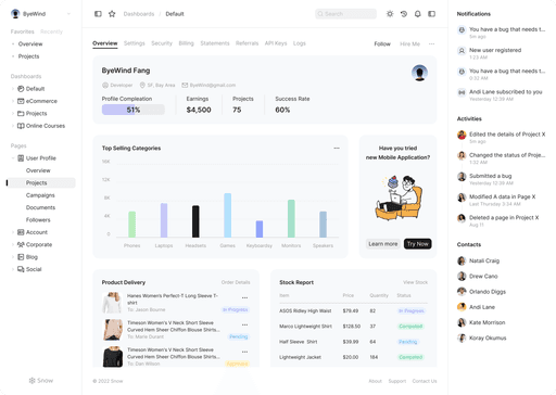 Snow Dashboard UI Kit