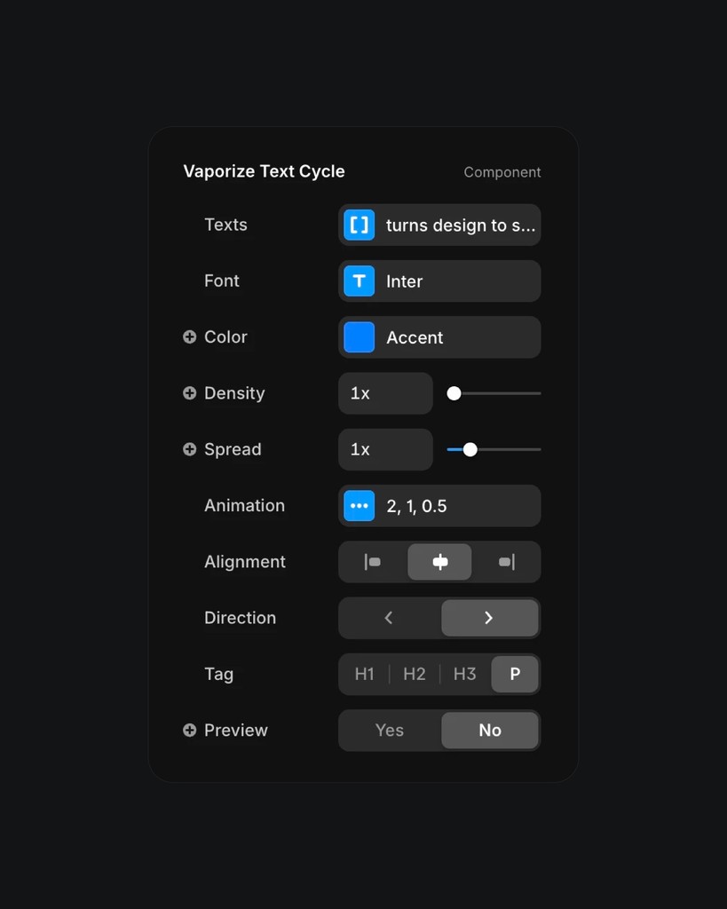 Vaporize Text Cycle Component for Framer — Framer Resource