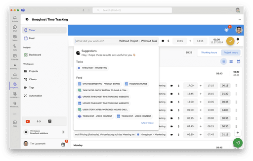 Time tracking in Microsoft Teams - timeghost Time Tracking