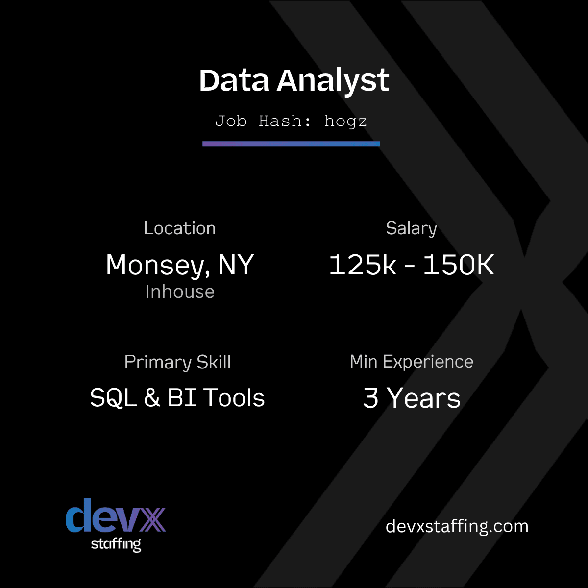 New Devx Opportunity - Data Analyst