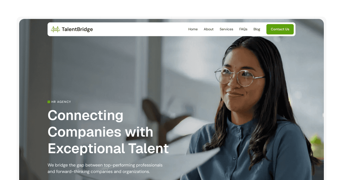 TalentBridge – HR Agency and Talent Consulting Framer Website Template