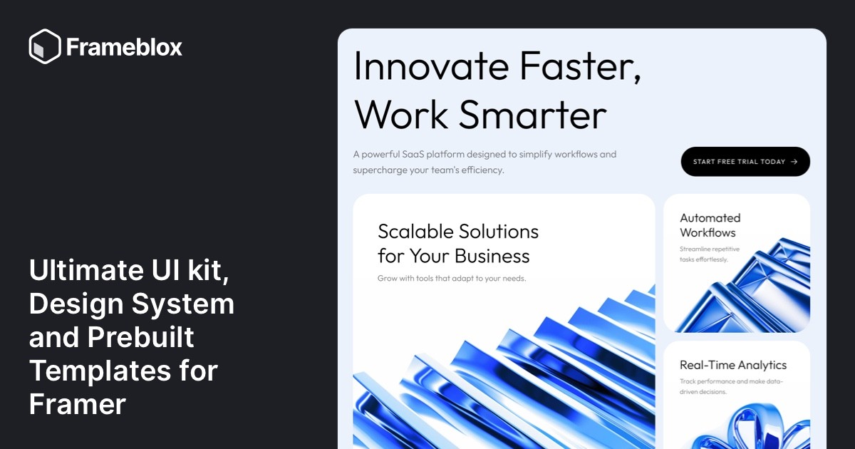 Day 31 - Bento grid hero component for Framer - Frameblox UI kit