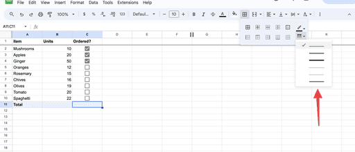 How to Add Borders in Google Sheets