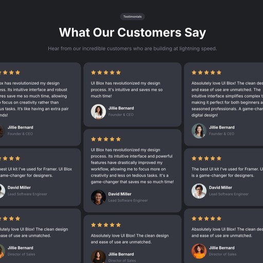 Frameblox - Ultimate Framer UI kit; design system & components library