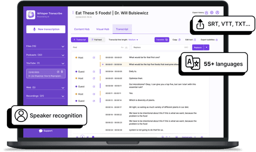 WhisperTranscribe - Turn your audio into content