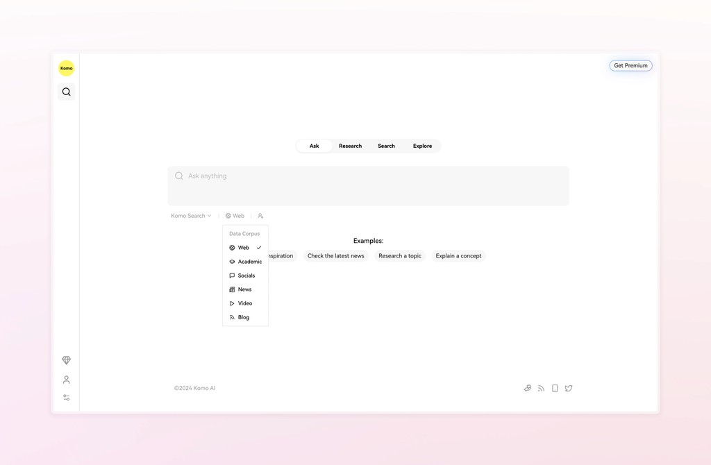 Search Corpora - Komo