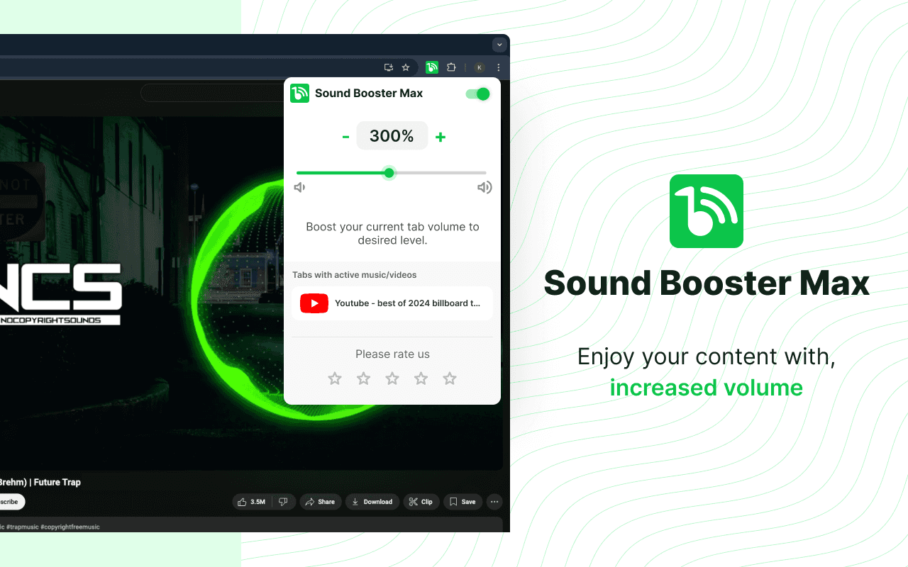 Sound Booster Max Chrome Extension | Volume 300X