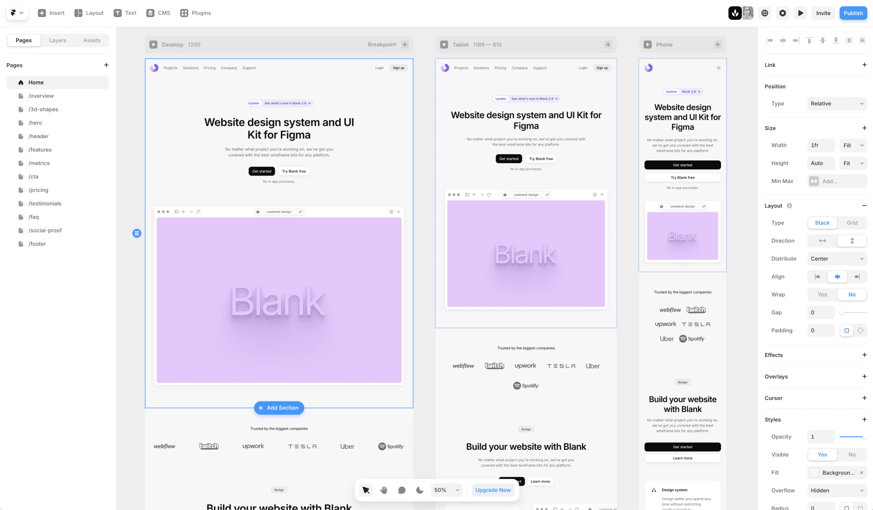 Blank: Figma UI kit and Design system