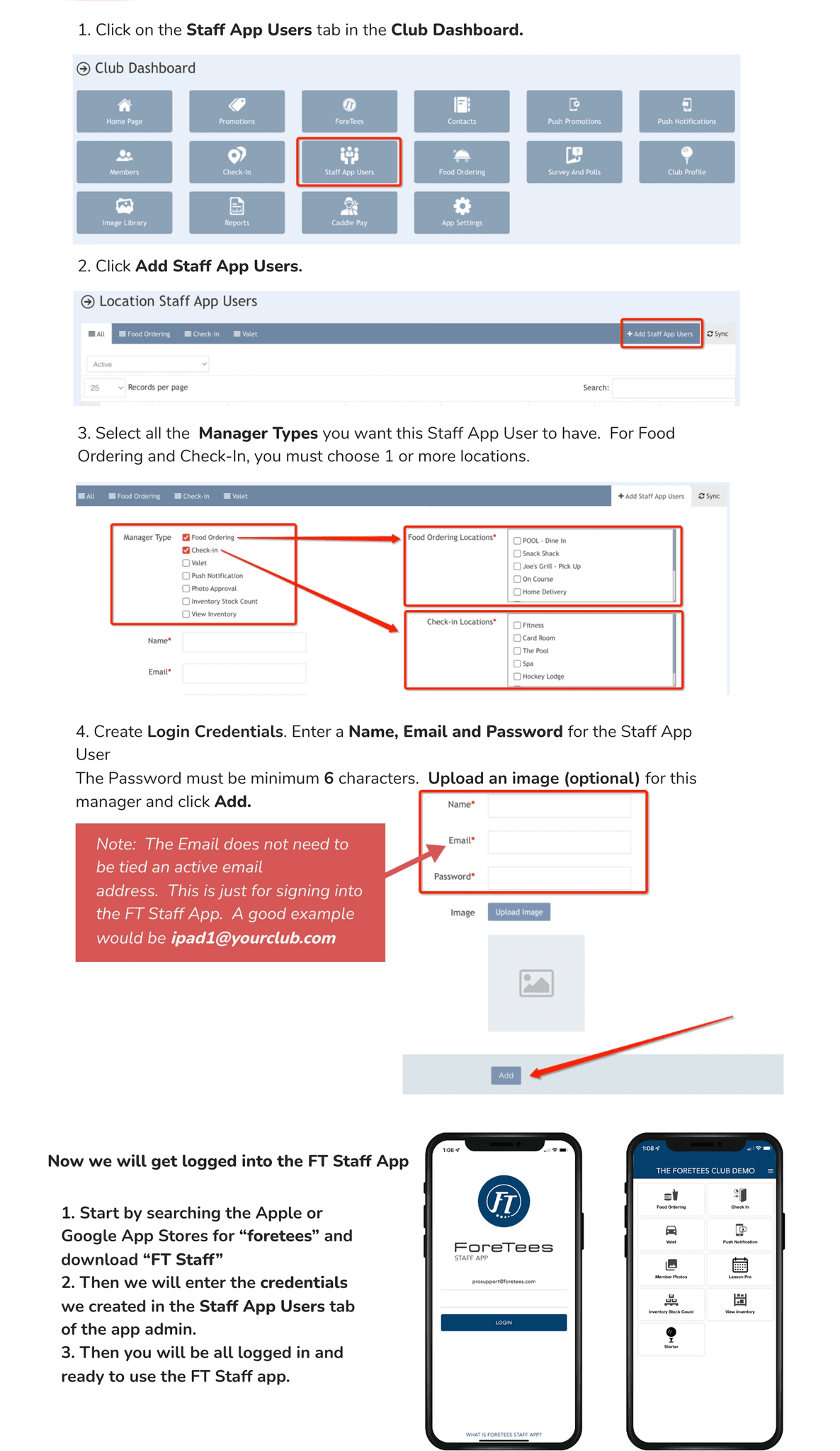 Login to the FT Staff App